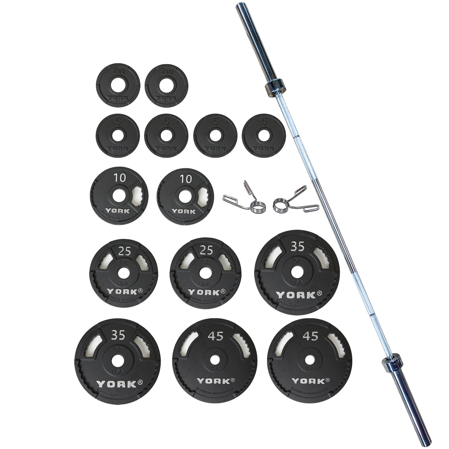 YORK® G-2 Cast Iron Olympic Plate Set - York Barbell