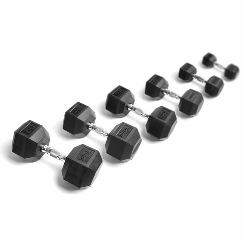 Rubber Hex Dumbbell Set | Dumbbells & Dumbbell Sets | York Barbell