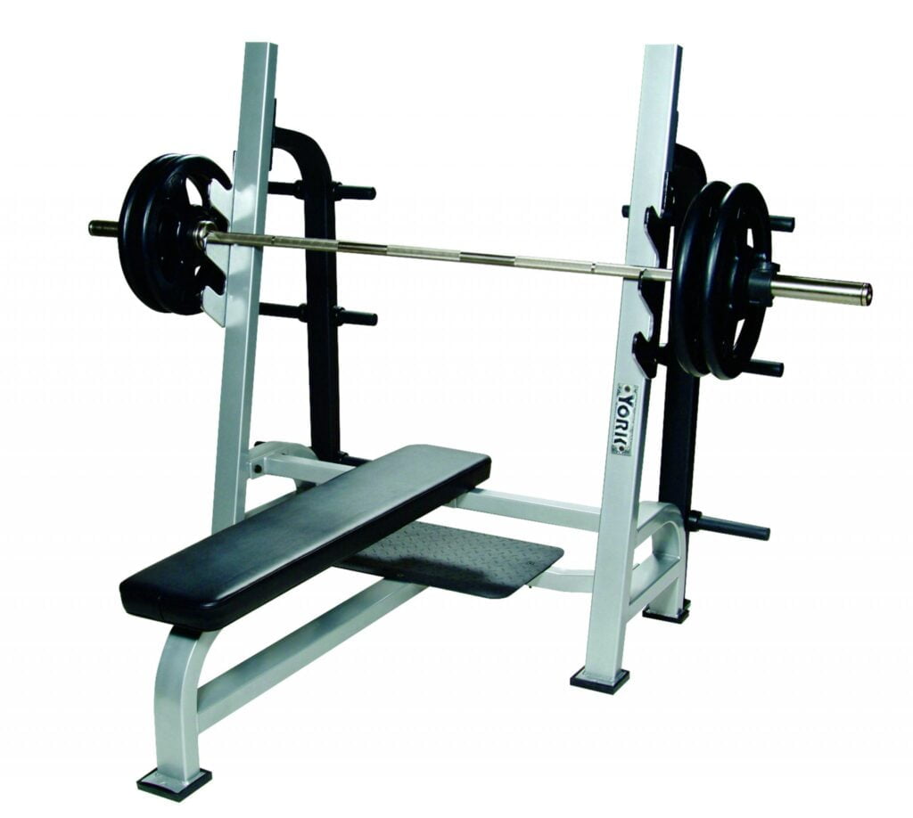 YORK® STS Olympic Flat Bench w/ Gun Racks - York Barbell