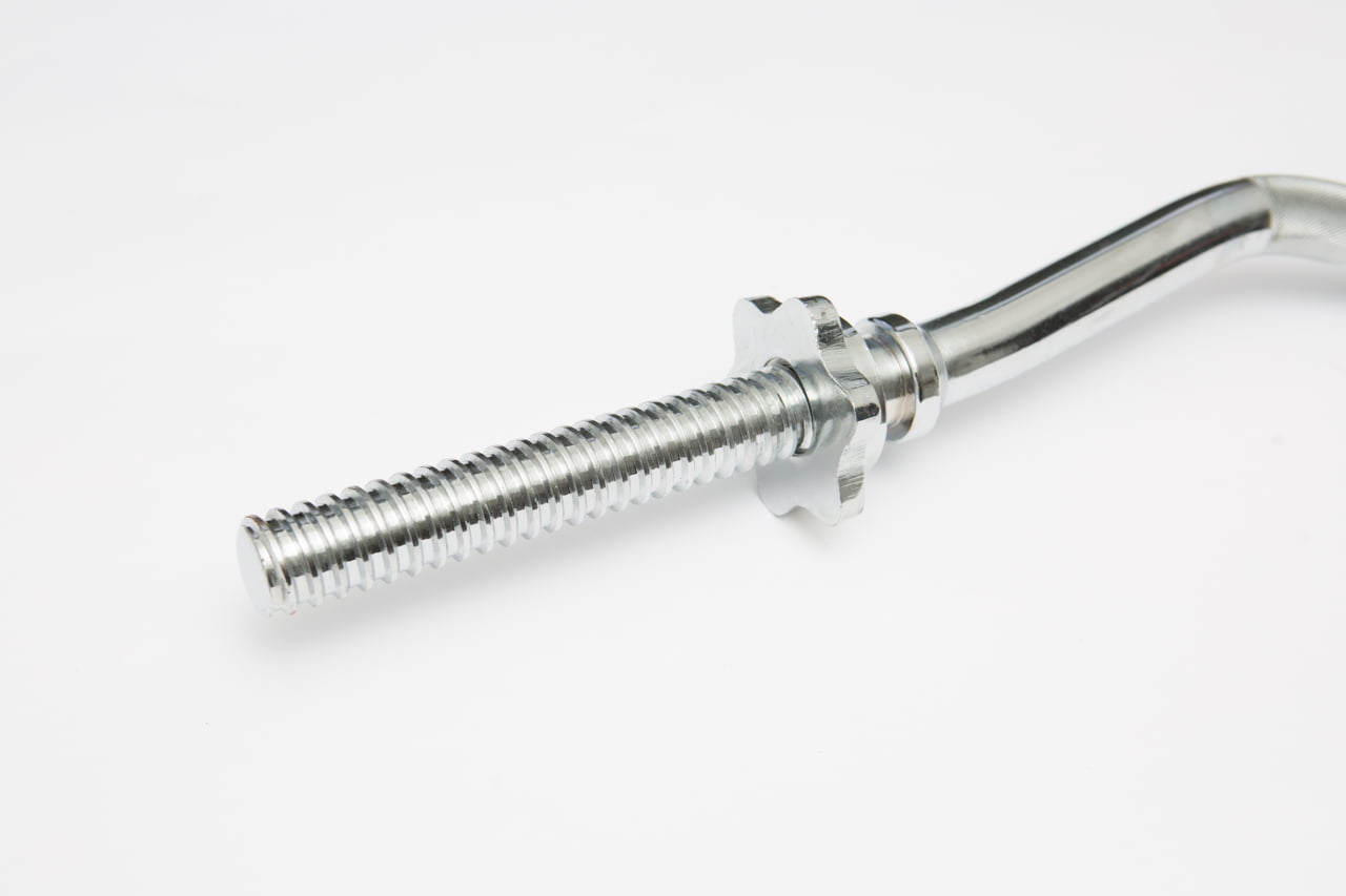 Chrome Spin-Lock Curl Bar w/ Spin-Lock Collars | Curl Bars | York Barbell