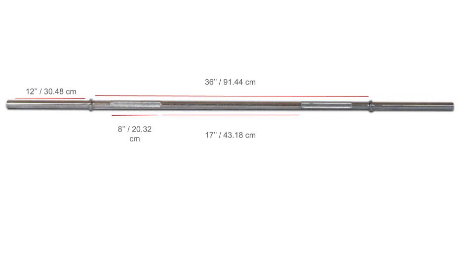 Chrome Deluxe Weight Bar w/ Fixed Inner Collars - York Barbell