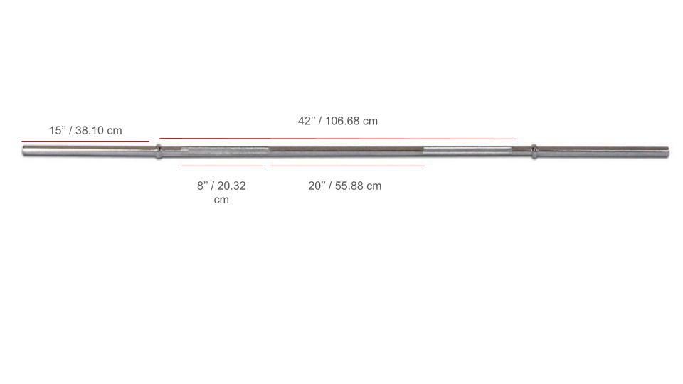 Chrome Deluxe Weight Bar w/ Fixed Inner Collars - York Barbell