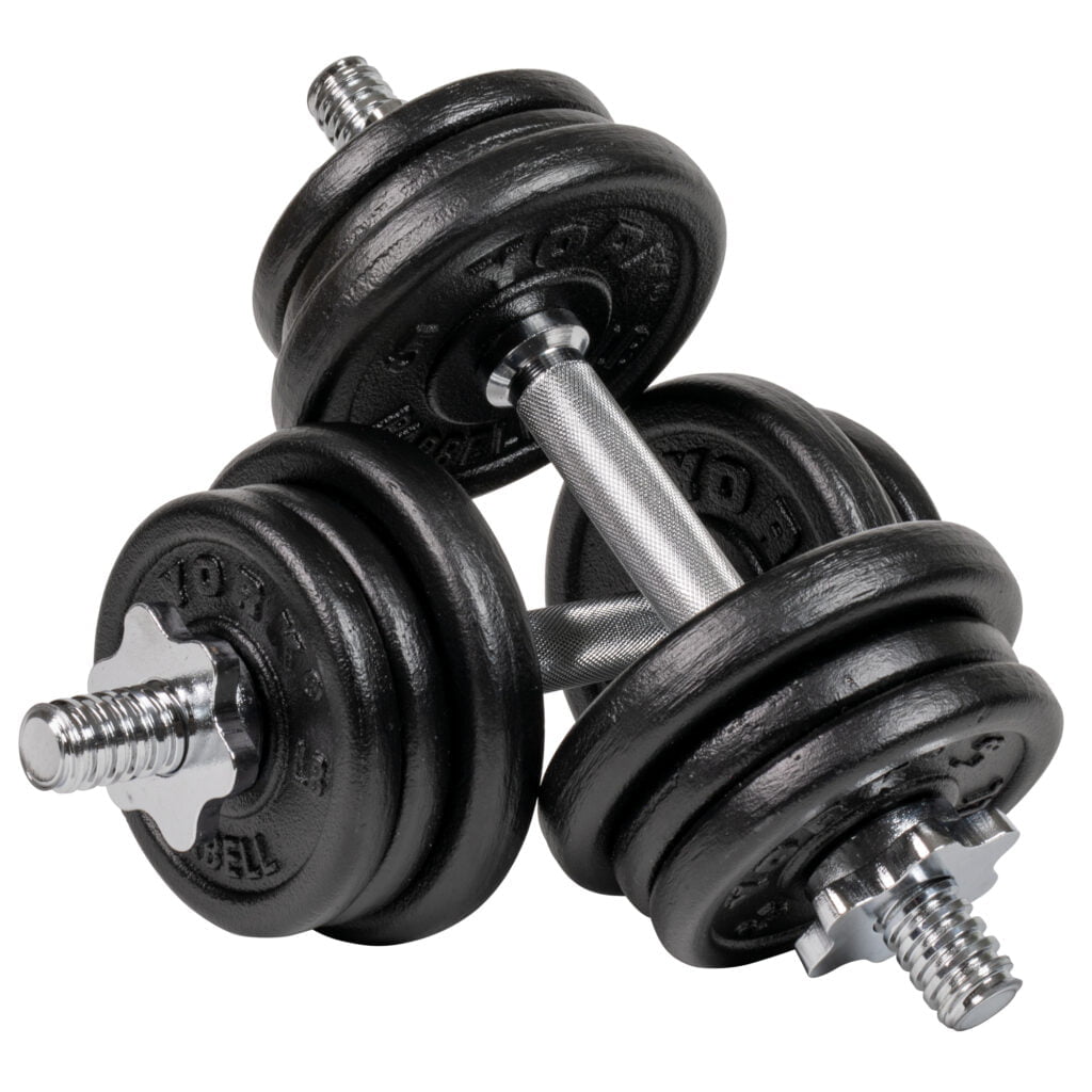 14" Solid Steel Spinlock Dumbbell Handles w/ Collars | York Barbell